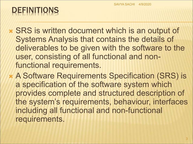 System requirements specification (srs) | PPT | Computing | Technology ...