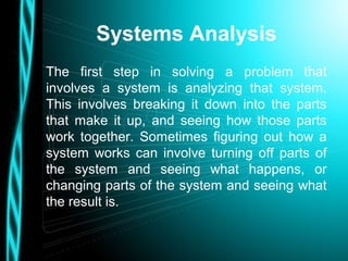 Transition from Systems Analysis to Systems Designs | PPT