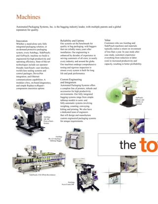 Autobag Systems Advantage | PDF | Manufacturing Industry | Industries