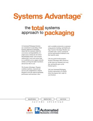 Autobag Systems Advantage | PDF | Manufacturing Industry | Industries