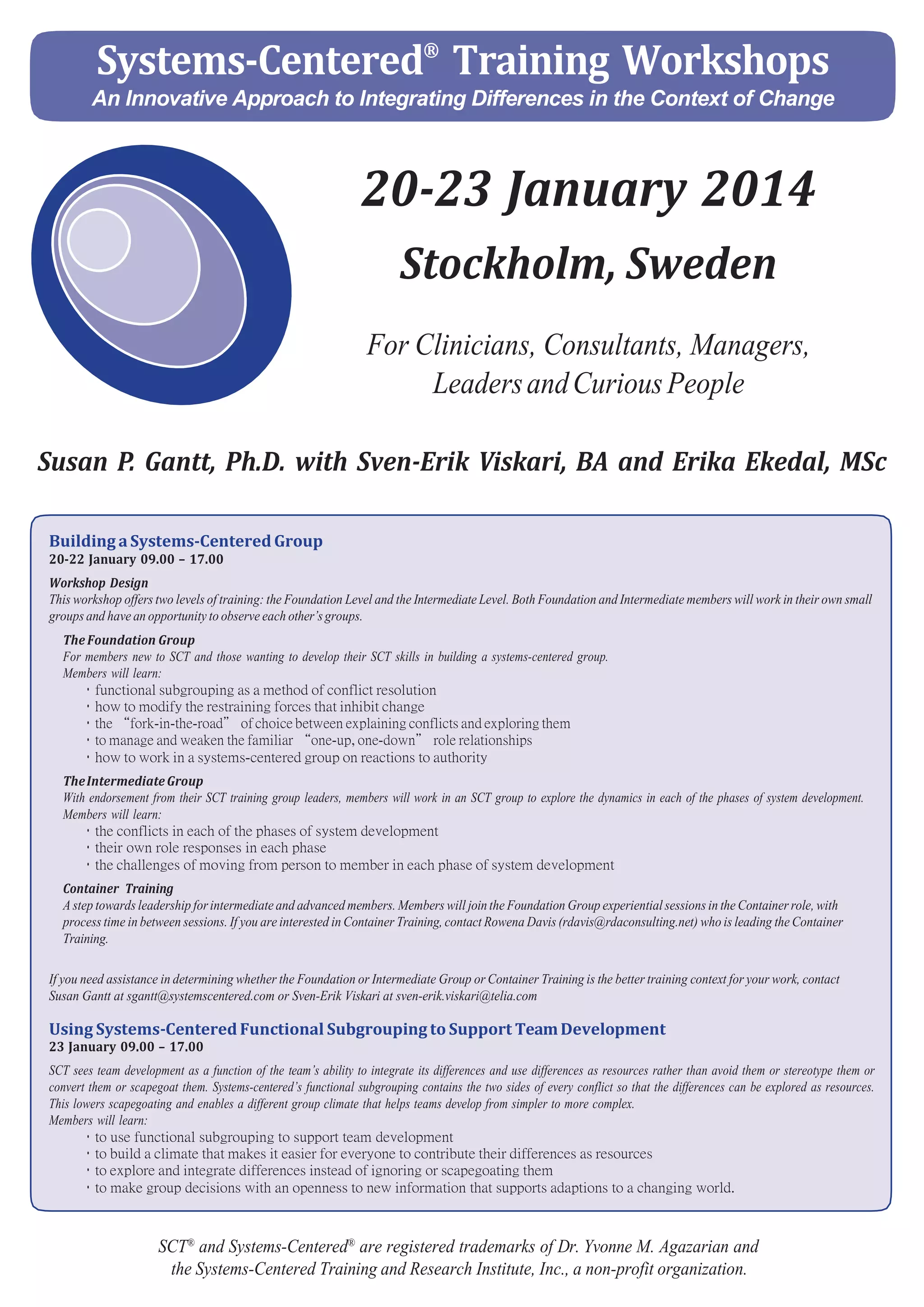 Systems centered training workshops stockholm 2014 | PDF