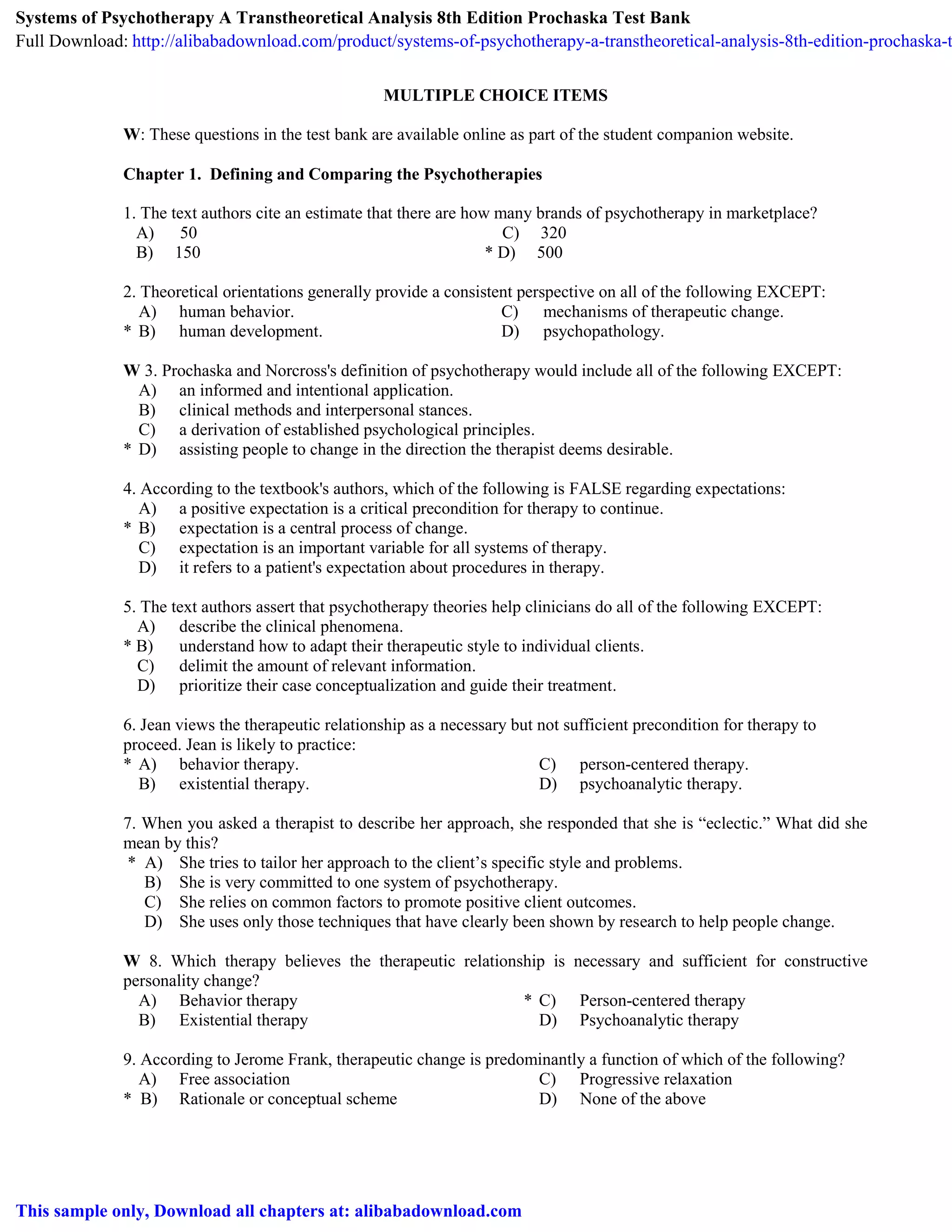 Systems of Psychotherapy A Transtheoretical Analysis 8th Edition ...