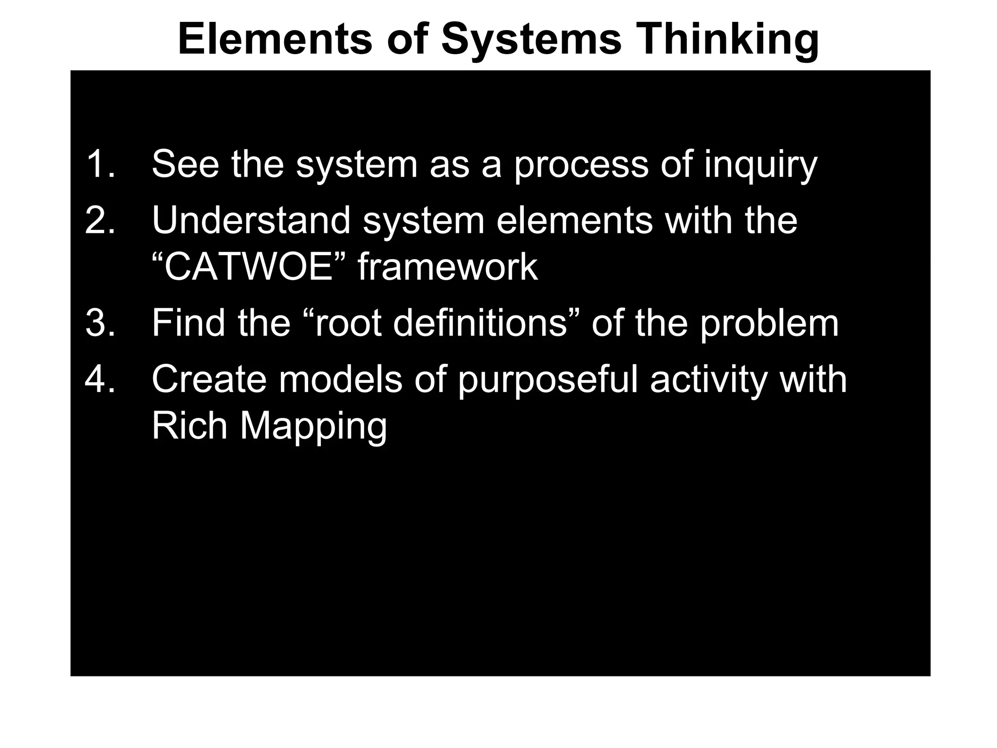 Systems Thinking, Rich Mapping and Conceptual Models | PPT