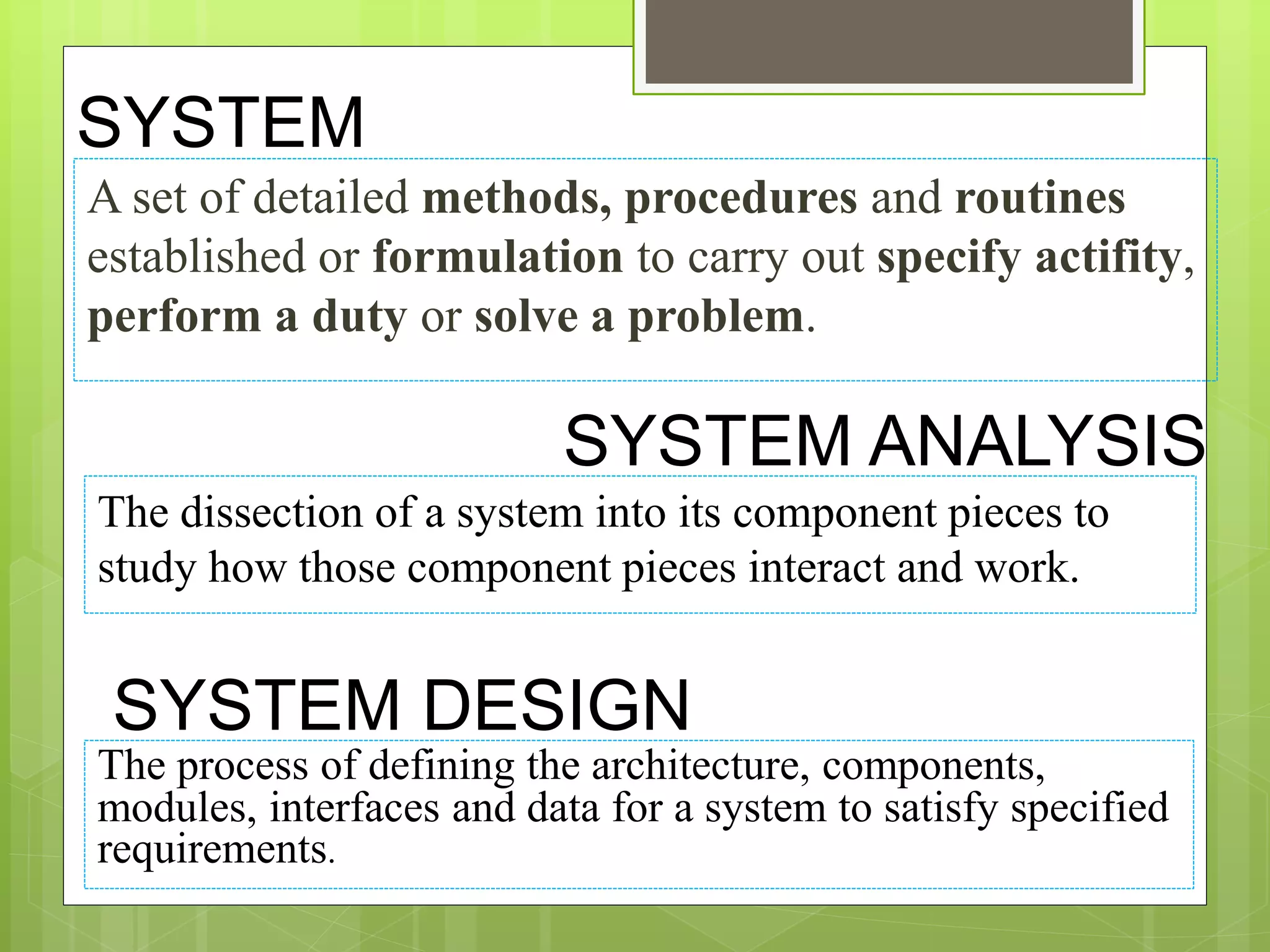 Systems Analysis and Design | PPTX | Computer Software and Applications ...