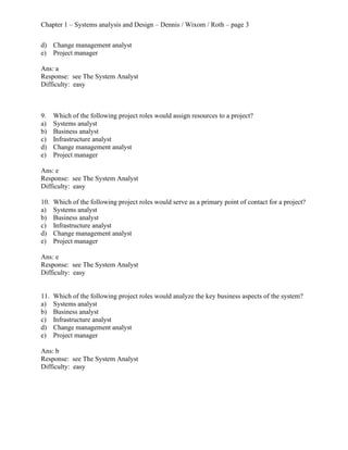 Question Bank for Systems Analysis and Design (5th Edition ...