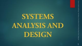 Systems analysis and design lecture 1 | PDF | Operating Systems | Computer Software and Applications