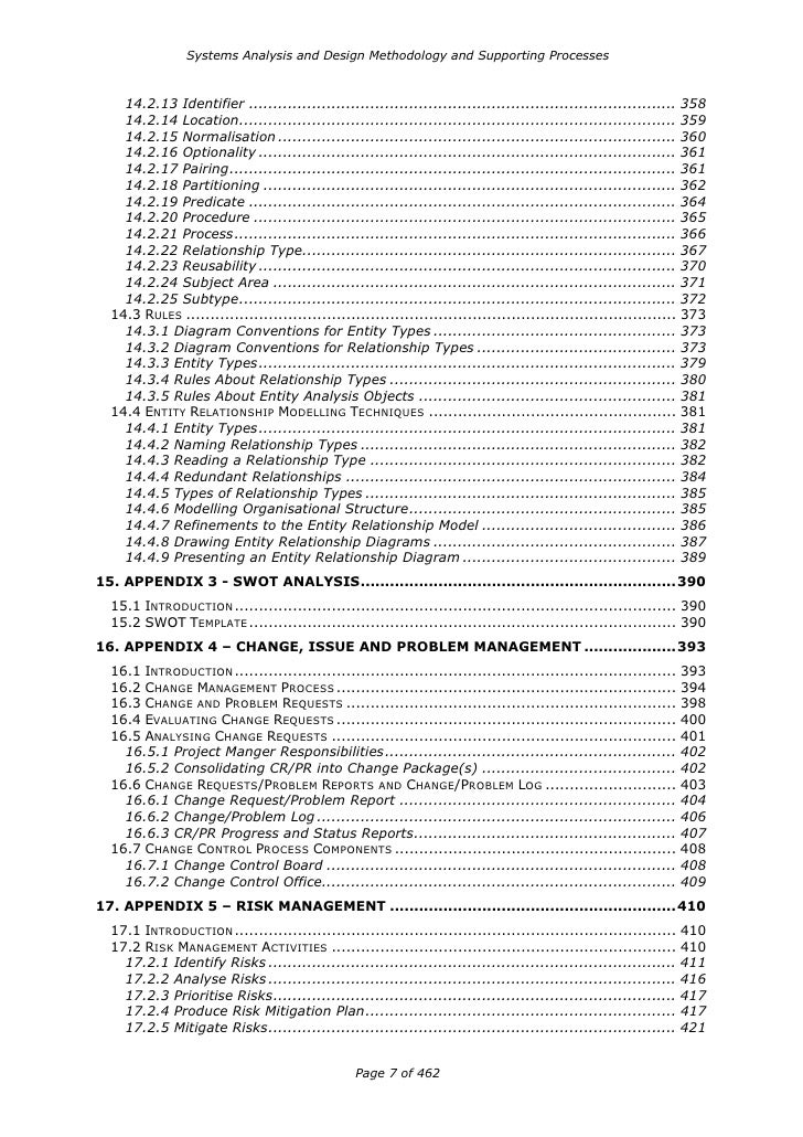 Systems Analysis And Design Methodology And Supporting Processes