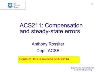 Systems Analysis & Control: Steady State Errors | PPTX