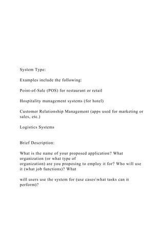 Systems Analysis & Design Proposal Las.docx | Operating Systems | Computer Software and Applications