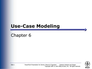 Systems Analysis Use Case Modeling OOD_ch06.ppt