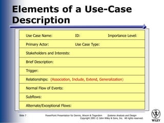 Systems Analysis Use Case Modeling OOD_ch06.ppt