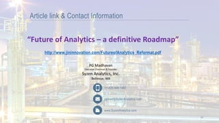 Systems Analytics - present & future | PDF
