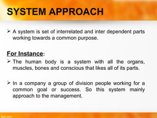 Systems approach to management | PPT