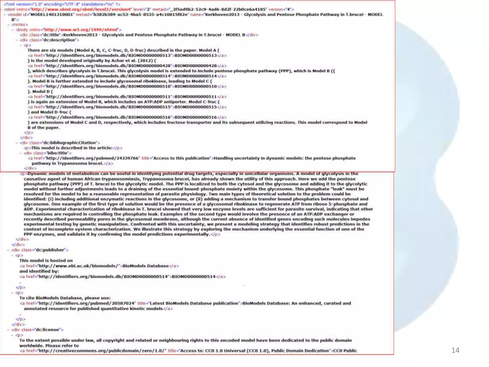 SYSTEMS BIOLOGY MARKUP LANGUAGE.pptx | Chemistry | Science