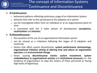 Systems continuance and discontinuance | PDF