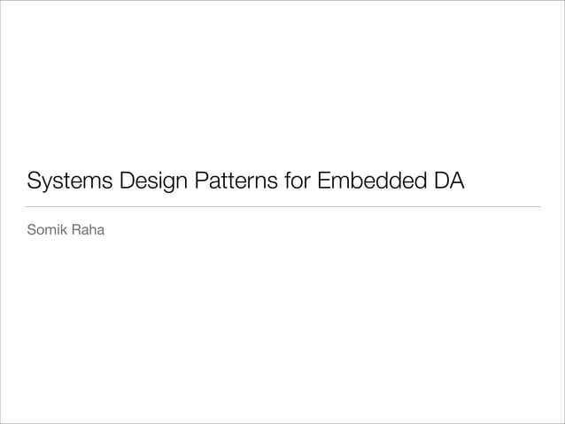 Embedded Decision Analysis: Systems Design Patterns | PPT