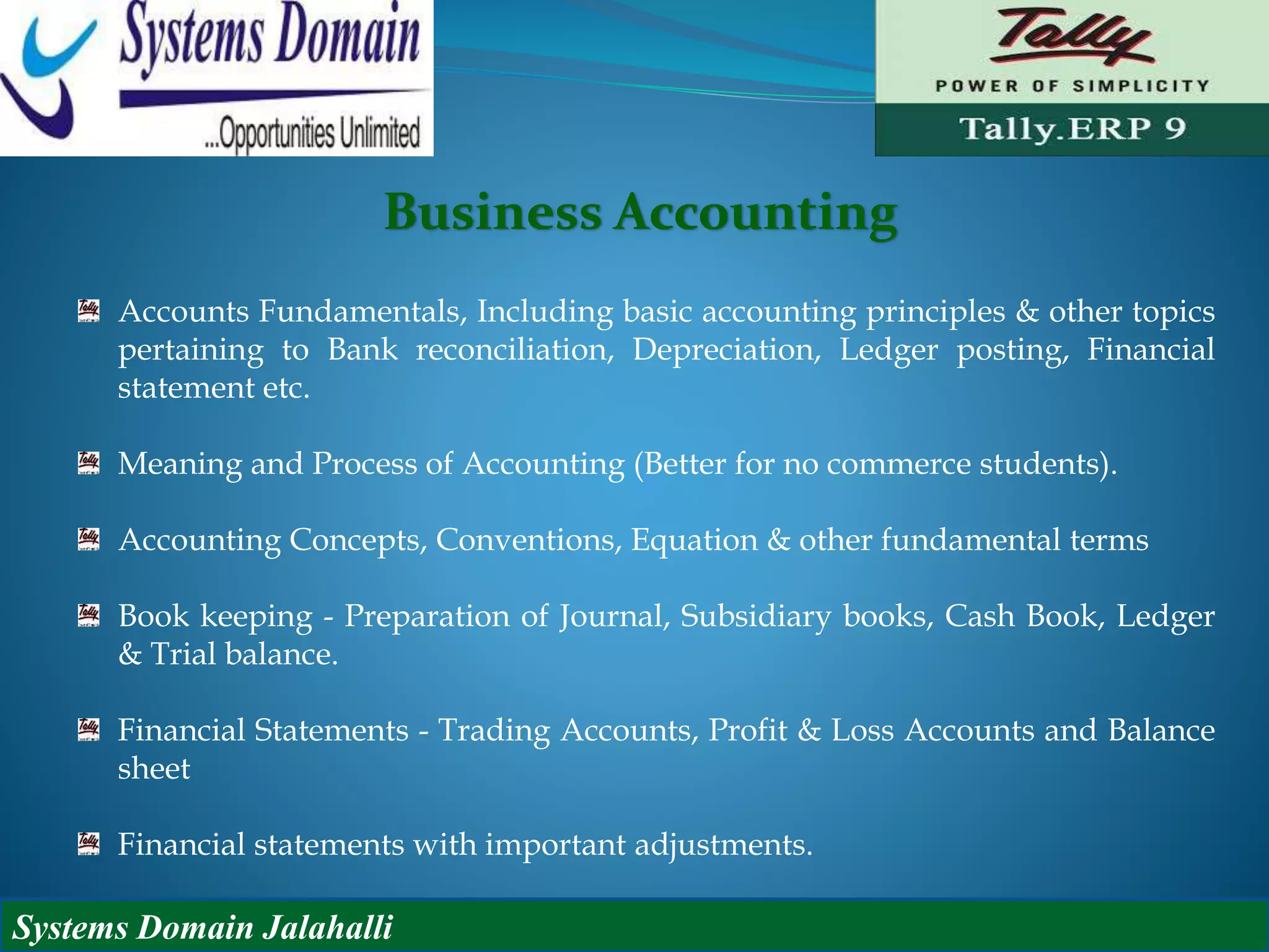 Tally ERP 9 ppt. | PPTX