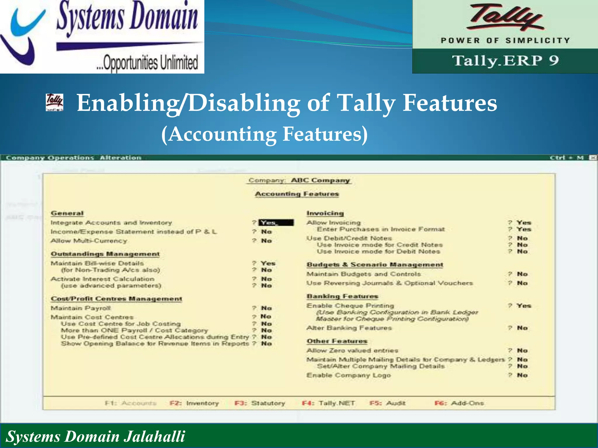 Tally ERP 9 ppt. | PPTX