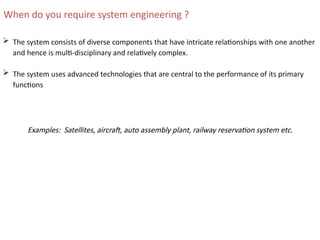 overview on system engineering: applications | PPT