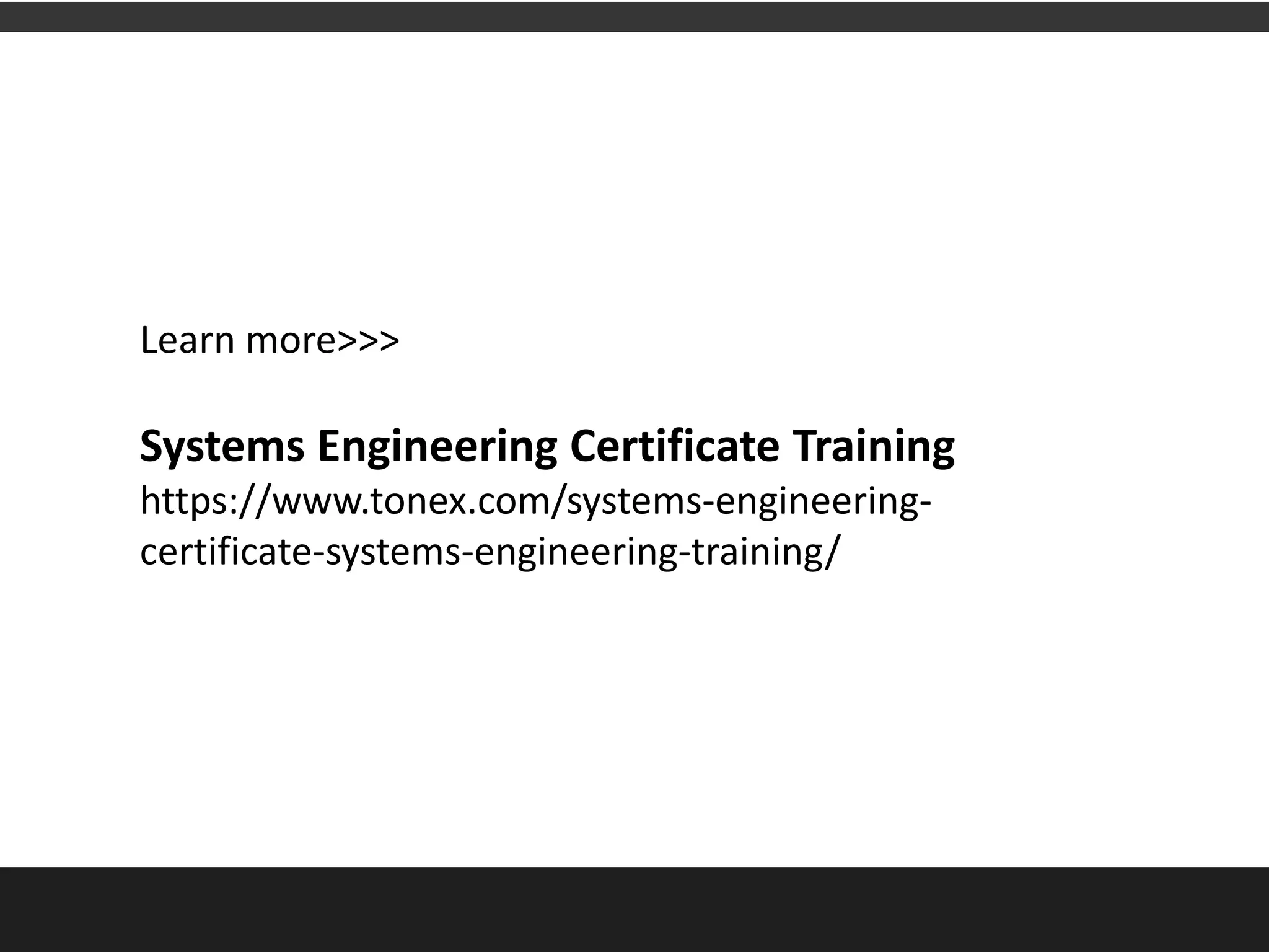 Systems Engineering Professional Certification, Systems Engineering ...