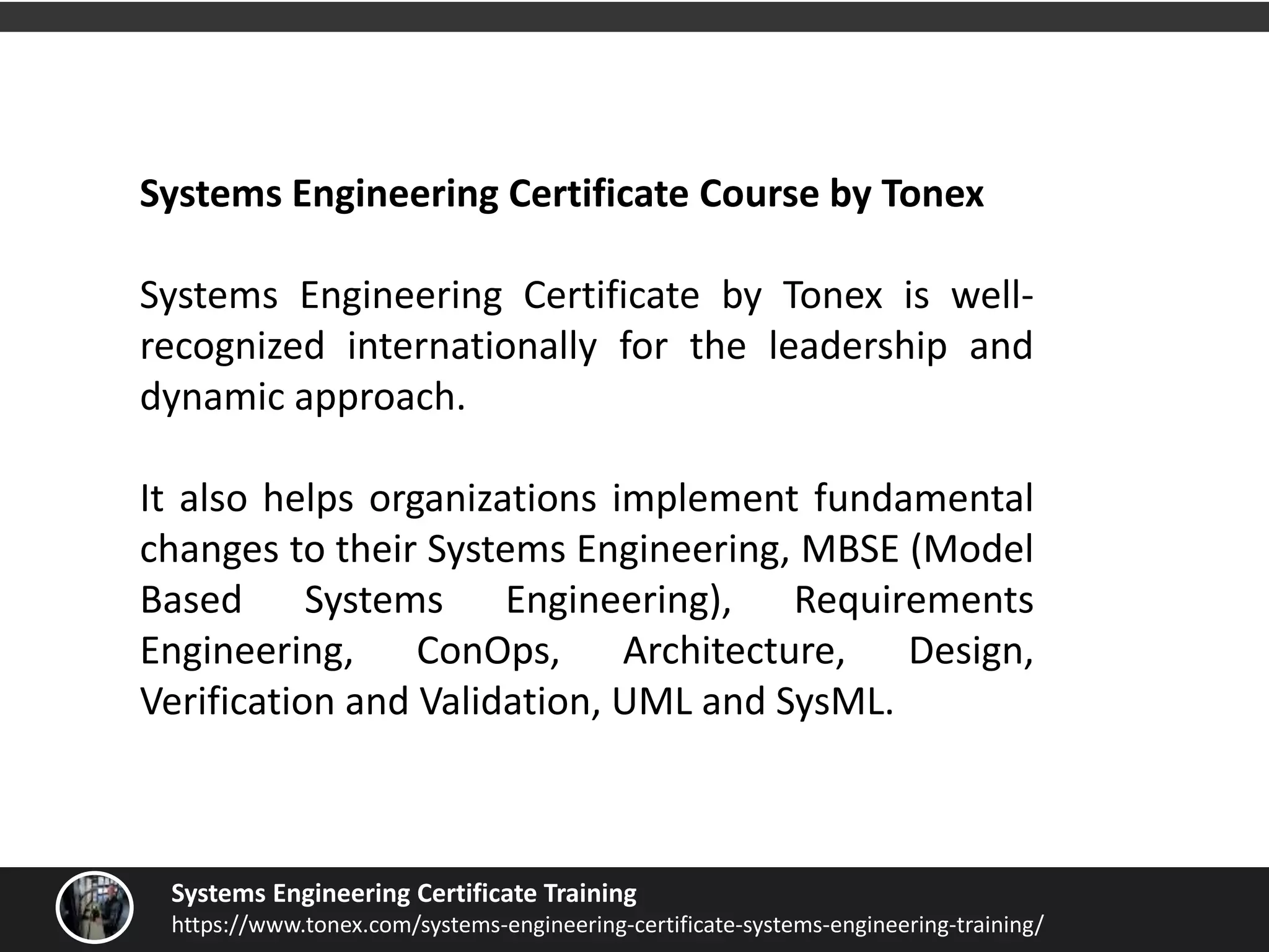 Systems Engineering Professional Certification, Systems Engineering ...