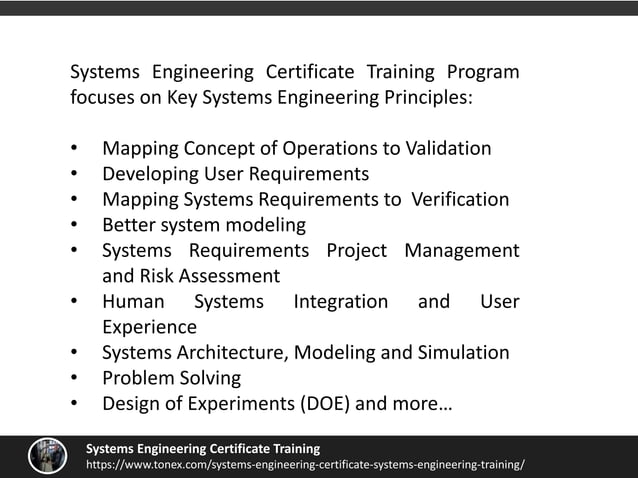 Systems Engineering Professional Certification, Systems Engineering ...