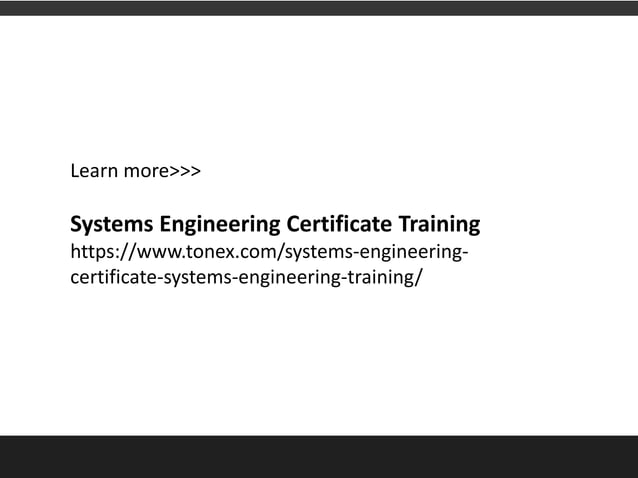 Systems Engineering Professional Certification, Systems Engineering Training Course | PPT