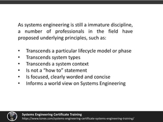 Systems Engineering Professional Certification, Systems Engineering Training Course | PPTX