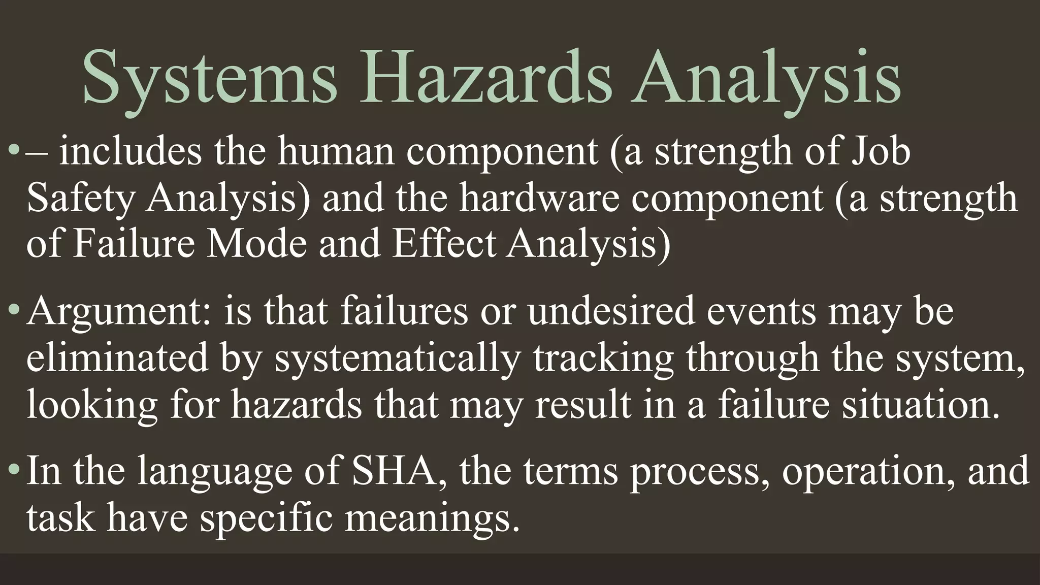 Systems Hazards Analysis.pptx | Science
