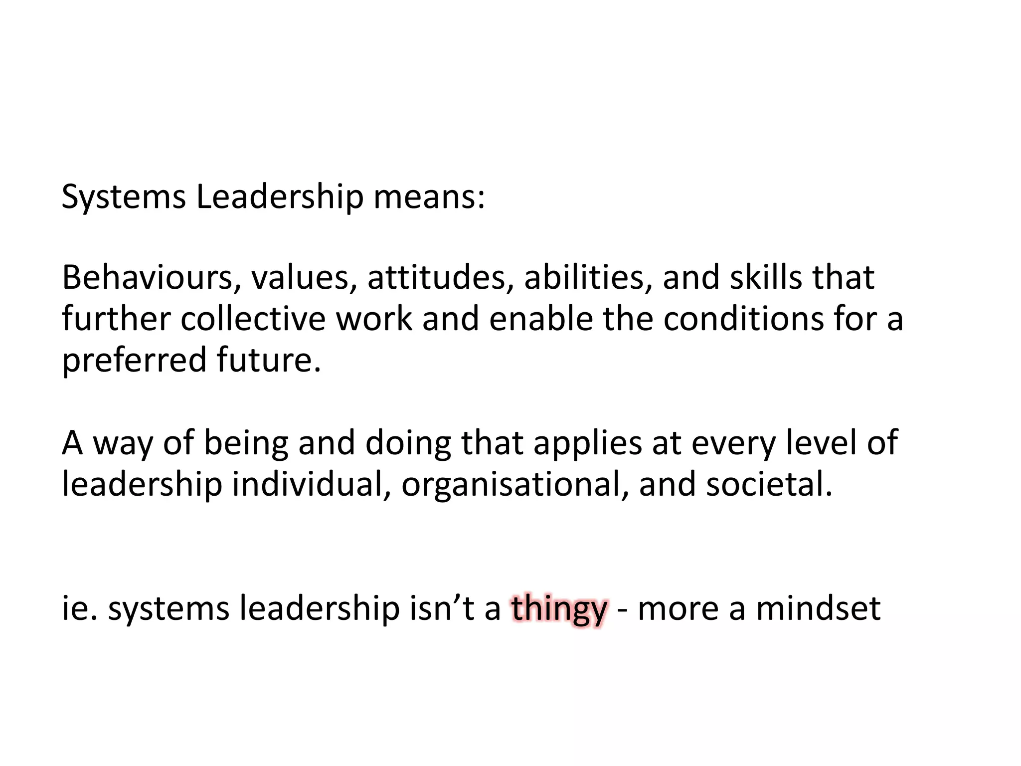 Systems leadership | PPTX