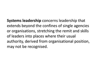 Systems leadership | PPTX