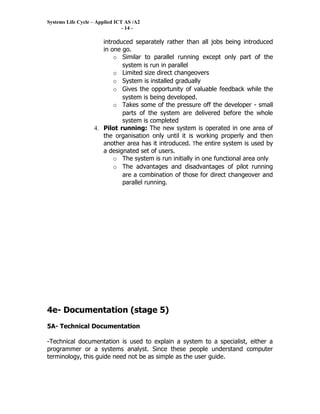 Systems Lifecycle workbook | DOC | Computing | Technology & Computing