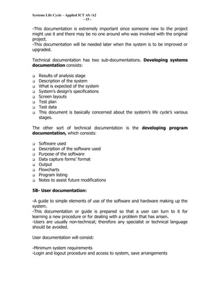 Systems Lifecycle workbook | DOC | Computing | Technology & Computing