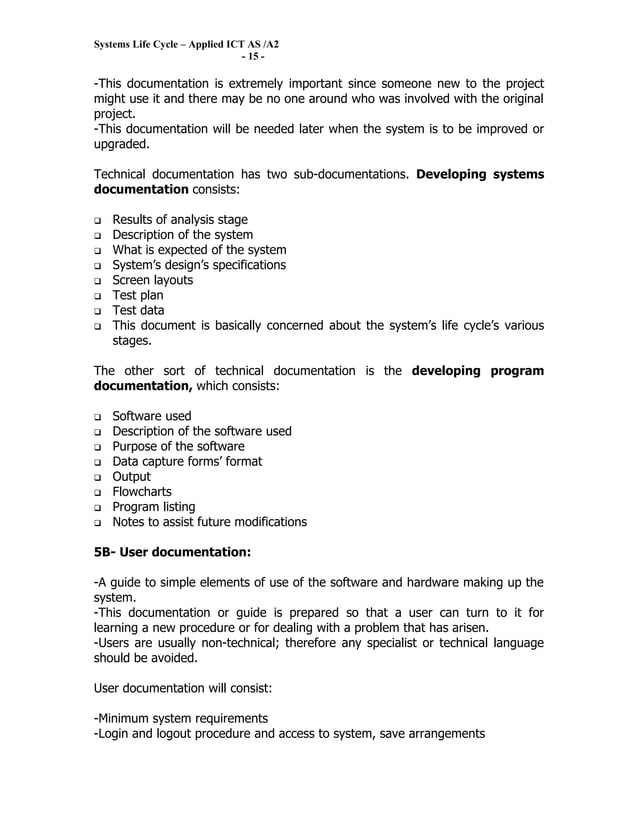 Systems Lifecycle workbook | DOC | Computing | Technology & Computing
