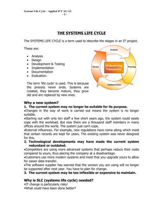 Systems Lifecycle workbook | DOC | Computing | Technology & Computing
