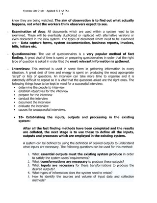 Systems Lifecycle workbook | DOC | Computing | Technology & Computing