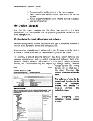 Systems Lifecycle workbook | DOC | Computing | Technology & Computing