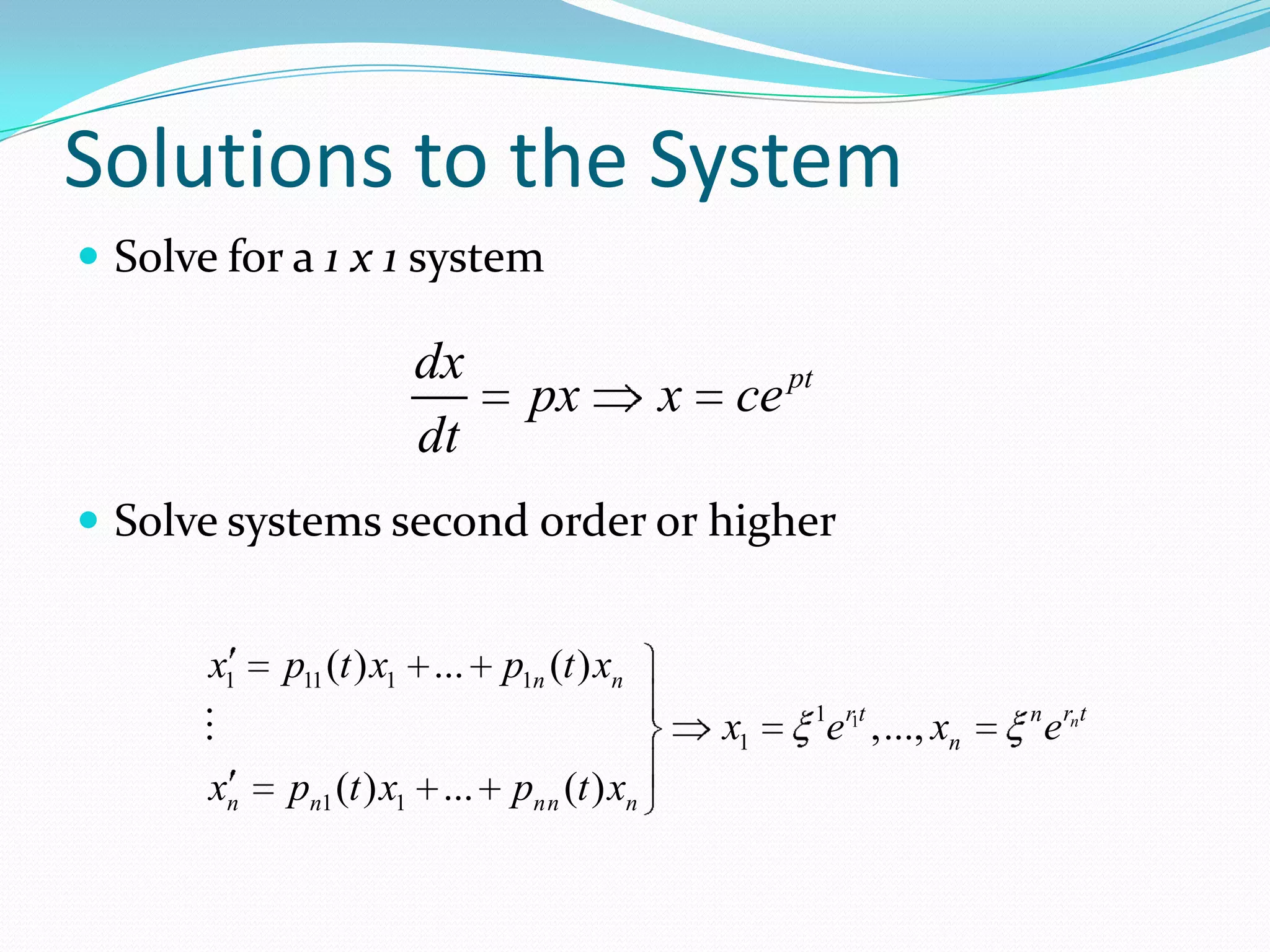 Systems Of Differential Equations | PPTX