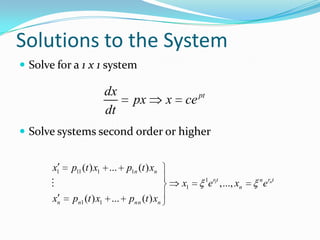 Systems Of Differential Equations | PPTX