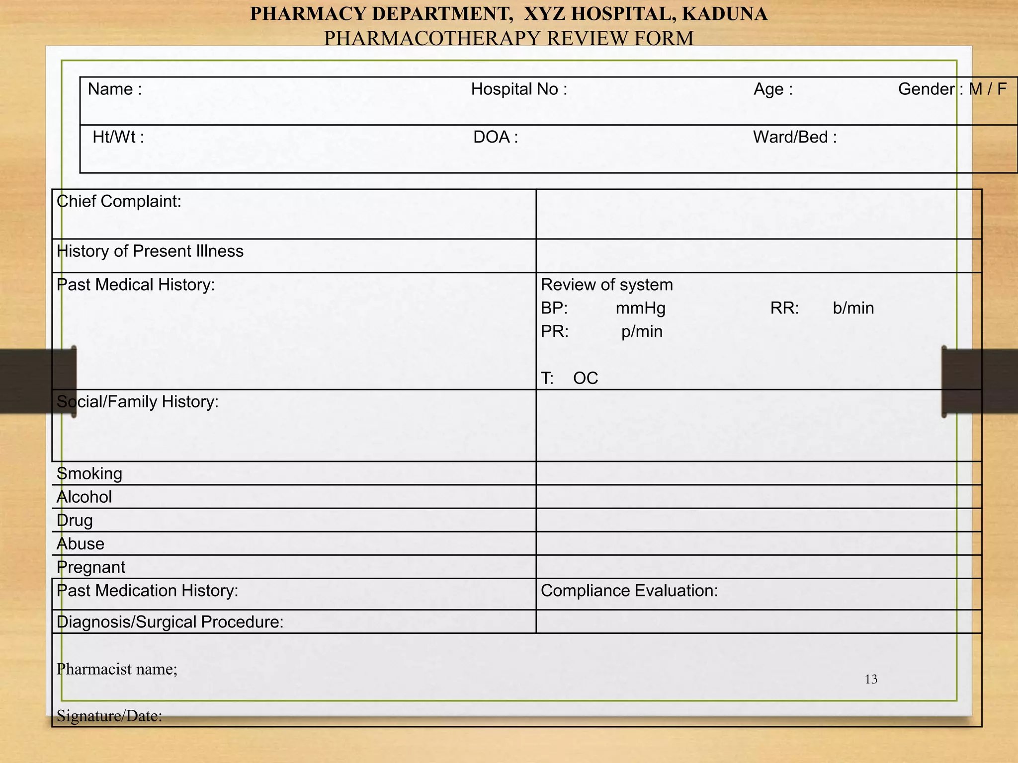 Systems of documentation and record keeping in clinical pharmacy | PPTX
