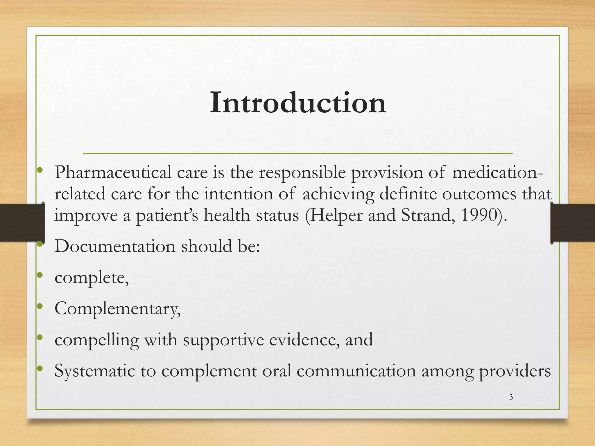 Systems of documentation and record keeping in clinical pharmacy | PPTX