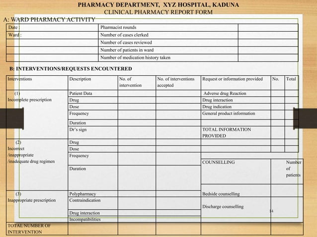 Systems of documentation and record keeping in clinical pharmacy | PPTX
