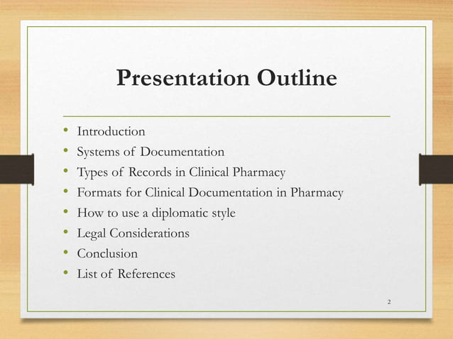 Systems of documentation and record keeping in clinical pharmacy | PPTX