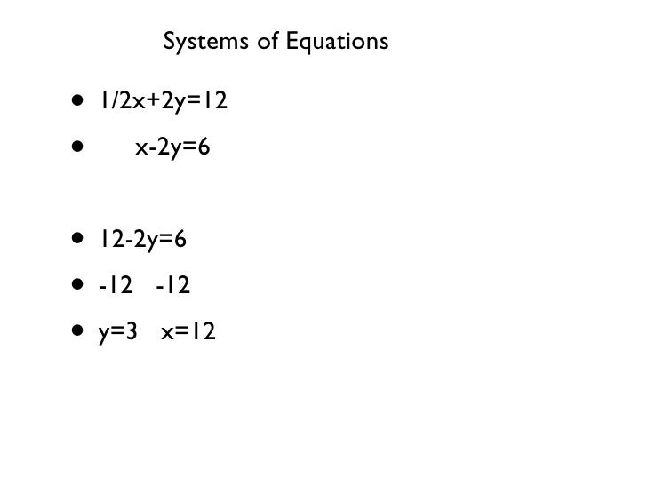 Systems of equations
