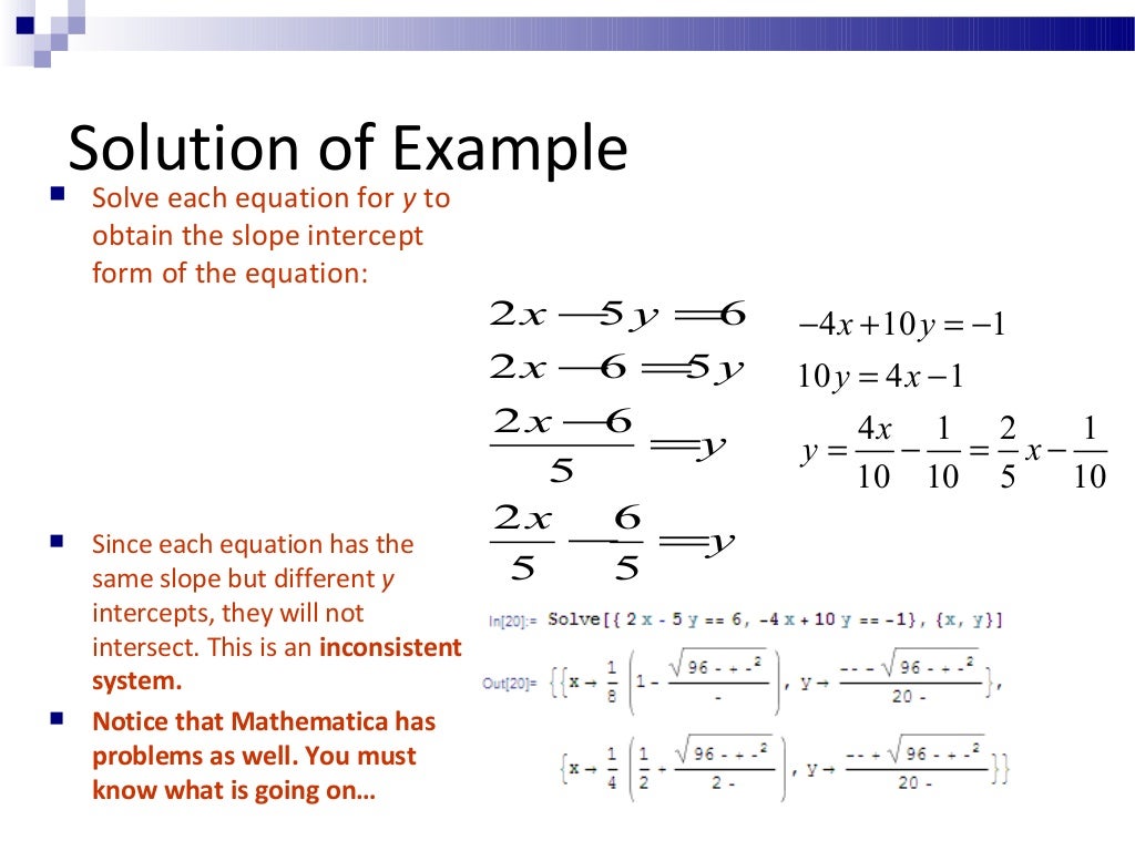 Systems of equations and matricies
