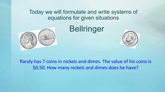 Systems of equations with coins | PPTX