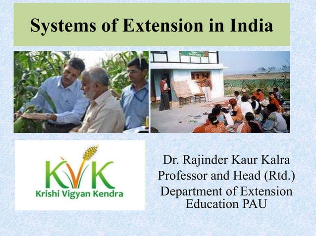 Systems of extension in india | PPT