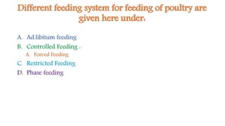 Systems of feeding poultry | PPTX