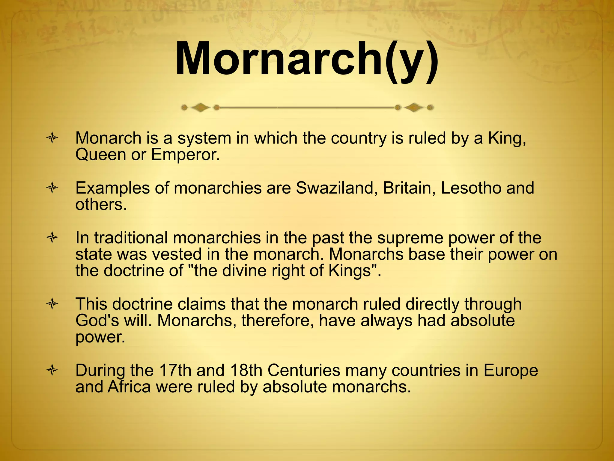 Systems of government | PPTX | Elections | Politics