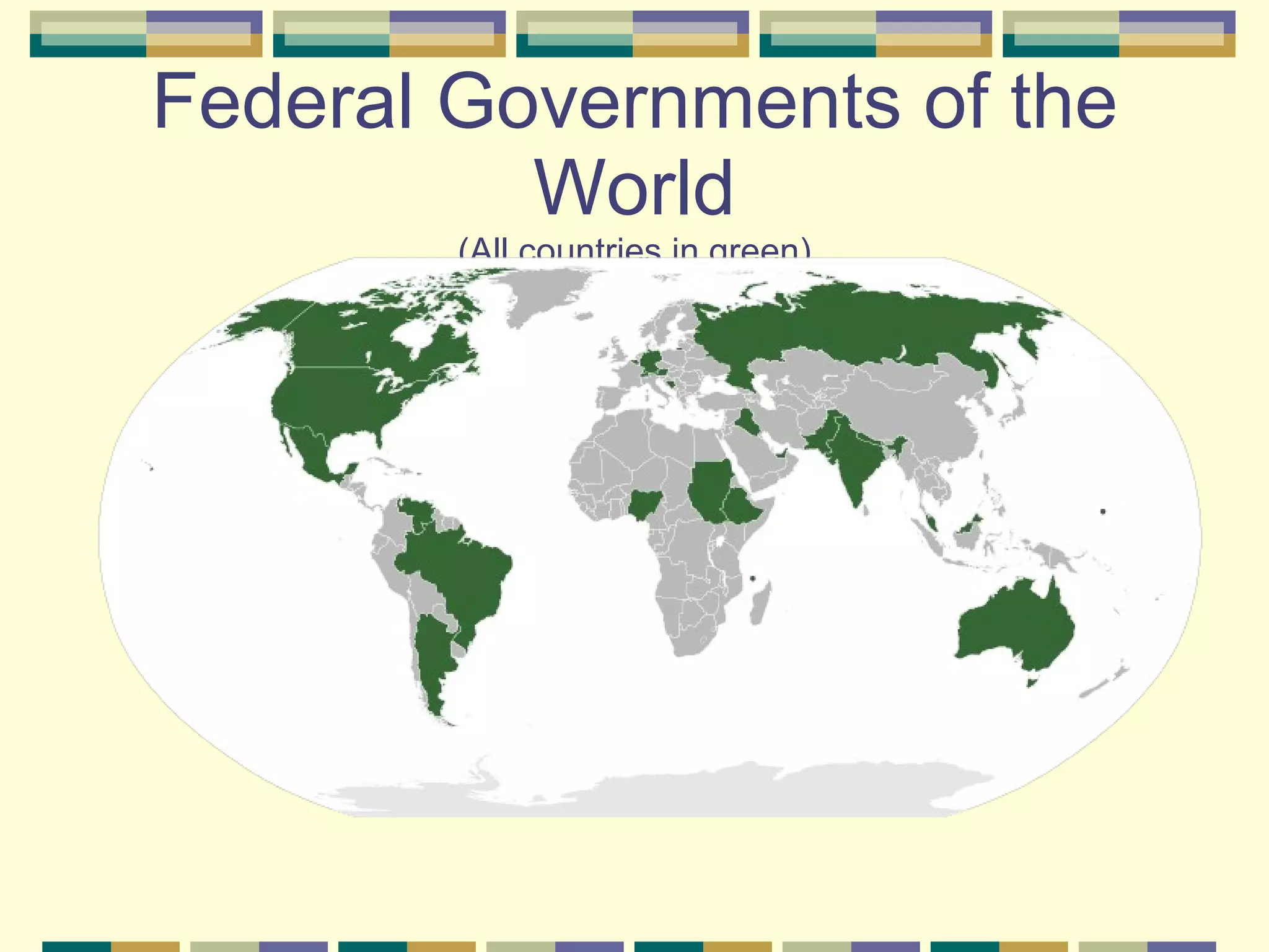 Systems of government powerpoint (unitary, confederation, federal ...